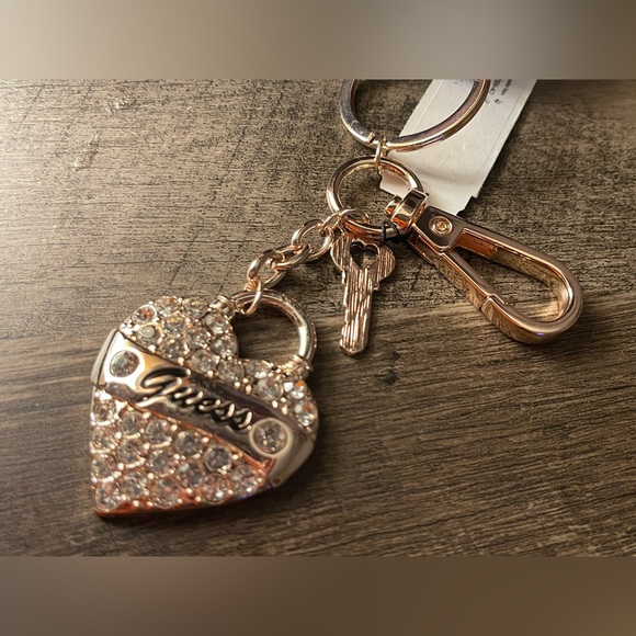 Guess | Accessories | Guess Gold Heart Key Bag Charm Keychain | Poshmark